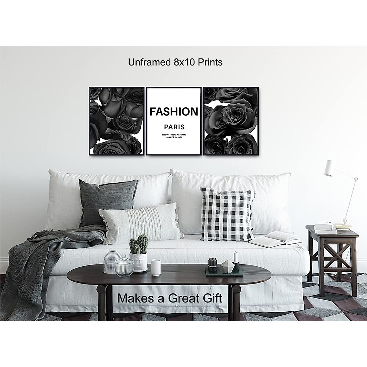 Glam Quote Set - Elegant Classy Contemporary Wall Art Decor print - Chic Luxury Couture Fashion Design Home Decor for Bedroom, Living room, Bathroom, Office - Gift for Woman, Fashionista