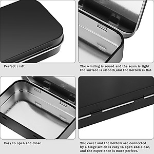 PEOVLVN 2 Pack Small Tin Box, Metal Rectangular Empty Hinged Tins Metal Tin Box with Lids Mini Portable Metal Box Container for Storage Candies Jewelry Crafts (3.7x2.4inch)