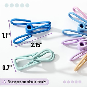 Mr. Pen- Chip Clips, 18 Pack, 2 Inch, Pastel Colors, Utility Steel PVC-Coated Clips, Bag Clips, Chip Clip, Metal Clips, Chip Bag Clip, Food Clips, Bag Clips for Food Storage, Food Bag Clips