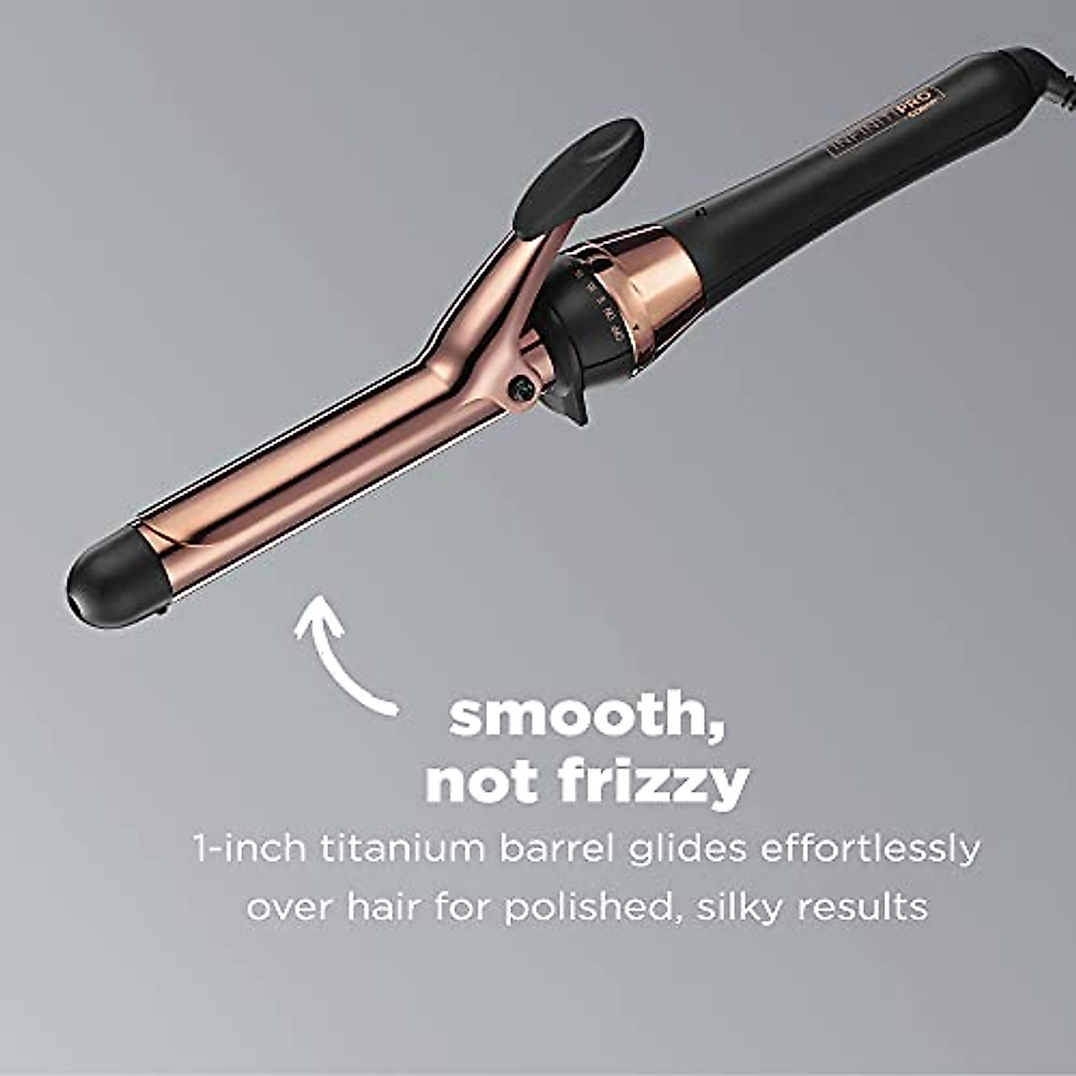 INFINITIPRO BY CONAIR Rose Gold Titanium 1-Inch Curling Iron, 1-inch barrel produces classic curls – for use on short, medium, and long hair