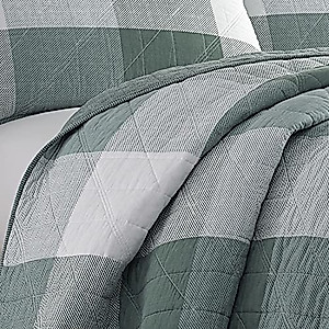 Eddie Bauer - Queen Quilt Set, Cotton Reversible Bedding with Matching Shams, Medium Weight Home Decor (Boulder Green, Queen)