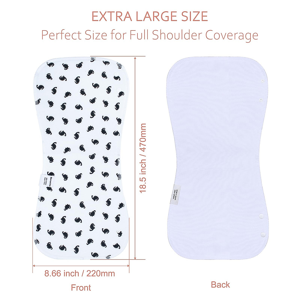 Baby Burp Cloths & Baby Bibs 2-in-1 Design Large Size 3 Layers Thicken 100% Cotton Super Absorbent and Soft Baby Spit Up Burping Rags Baby Burp Cloth Set for Boys and Girls 12 Pack