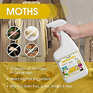 BugPursuit - 24oz Indoor Pest Control for Ant, Fly, Flea,Tick, Roach, Spider, Moth, Carpet Beetle and More, Plant Based Insect Killer for Home & Kitchen Use, Natural Solution, Pets & Family Safe