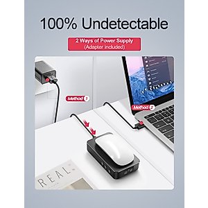 【Screen Display & Interval Timer】ENUSUNG Nice Mouse Mover, Undetectable Mechanical Mouse Jiggler, With ON/OFF Switch and Adjustable Timer(between 5-60s), Silent Automatic Mouse Shaker, Keeps PC Active