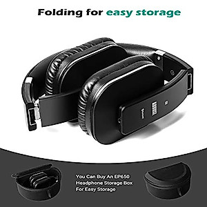 EQ App Over Ear Wireless Headphones - August EP650-Bass Rich Sound and Optimum Comfort - NFC and aptX LL Low Latency - [Black]