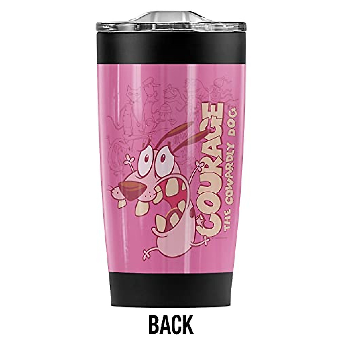 Courage the Cowardly Dog Running Scared Stainless Steel Tumbler 20 oz Coffee Travel Mug/Cup, Vacuum Insulated & Double Wall with Leakproof Sliding Lid | Great for Hot Drinks and Cold Beverages