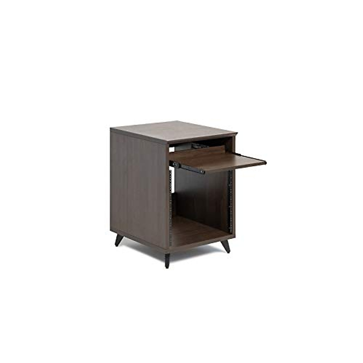 Gator Frameworks Elite Series 10U Studio Rack Desk with Slide-Out Tray and Rear Cable Passthrough; Dark Walnut Finish (GFW-ELITEDESKRK-BRN)