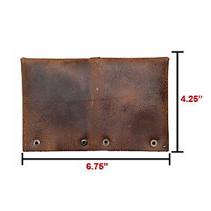 Hide & Drink, Leather Riveted Card Holder, Holds Up to 8 Cards Plus Folded Bills/Rustic/Wallet/Accessories/Money Organizer/Case, Handmade :: Bourbon Brown