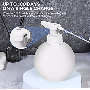 Phneems Automatic Soap Dispenser Foaming Touchless Auto Hands Free Foam Hand Soap Dispenser Rechargeable Electric Modern Smart Countertop Dish Soap Dispenser for Bathroom, Kitchen, Commercial White