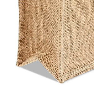 Sparkle and Bash 12 Pack of Natural Burlap Tote Bags with Handles 8 x 10 x 4 Inches for Groceries, Shopping, Beach, DIY Crafts, Art Projects, Bachelorette Party, Reusable Bulk Set