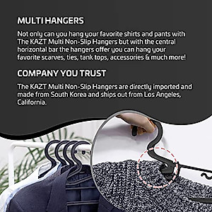 [Made in Korea] Kazt Multi Non-Slip Hangers, S-Shape Design, Slim Profile and Space Saving, Everyday Use for Clothes, Ties, Scarves, Accessories and More (Pack of 30)
