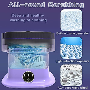 13L Portable Washer, Versatile Small Collapsible Washer and Dryer, Space-Saving Folding Washing Machine for On-the-Go Laundry Needs, Suitable for Travel, College Dorms