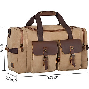 WOWBOX Duffel Bag Travel Weekender Duffle Bag Luggage Bags for Men Women Overnight Carry on Bag Gym Bag with Shoes Compartment Brown