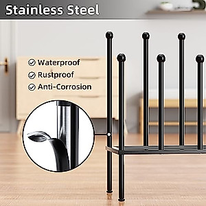 pickpiff Free Standing Shoe Racks - Black Metal Boot Rack, Shoe Organizer for Dorm Room, Closet, Entryway, Bedroom, Patio Outdoor, Hallway, Black Shoe Rack Organizer, Shoe Storage Fit for 6 Pairs