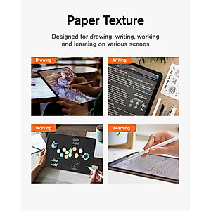 KCT 3 PACK Paperfeel Screen Protector Compatible with iPad 9th/8th/7th Generation (2021/2020/2019) 10.2 Inch, Clear View, Matte Film for Drawing Anti Slip/Scratch Resistant/Bubbles Free