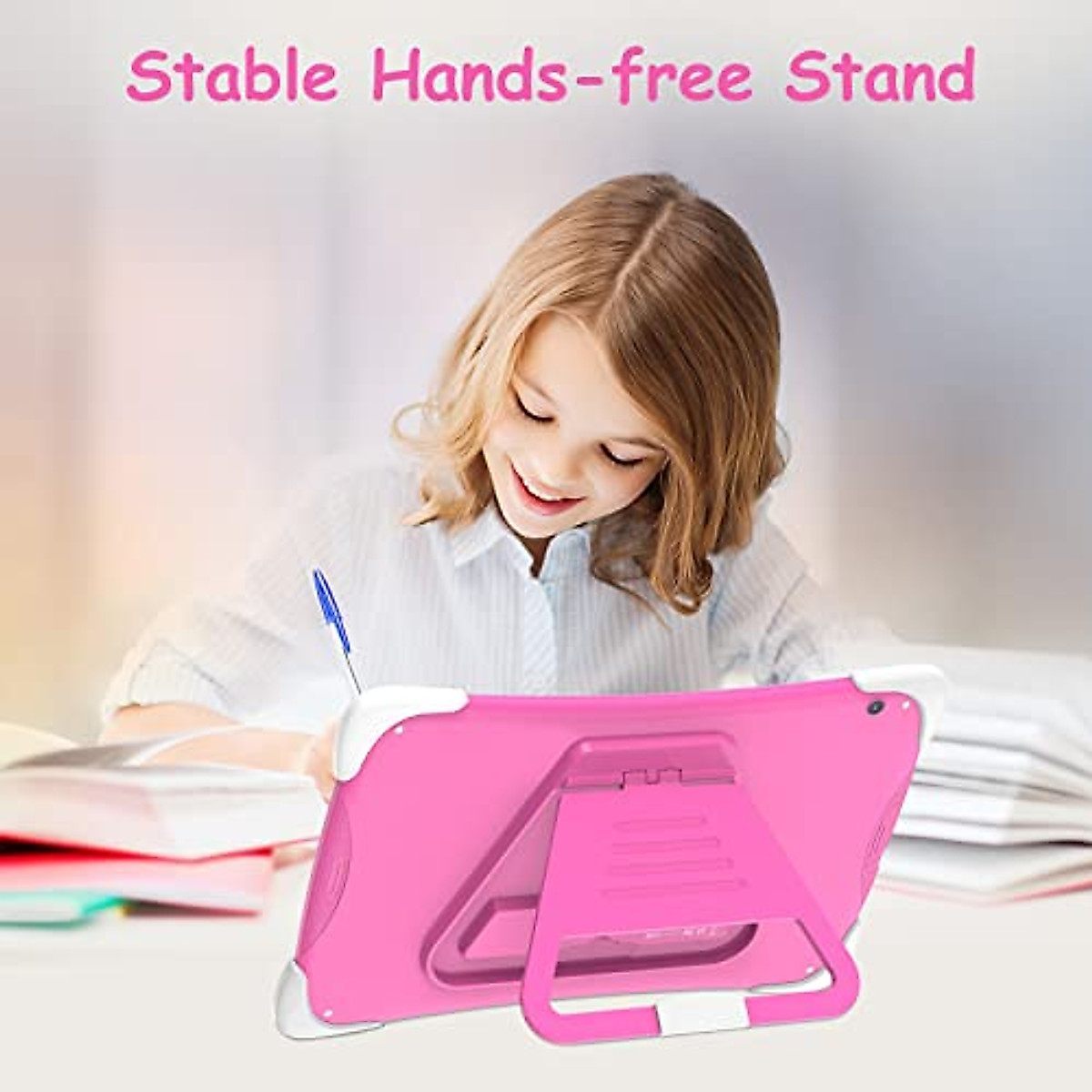 DOMATON Kids Tablet, 10 Inch Tablet for Kids, Pink