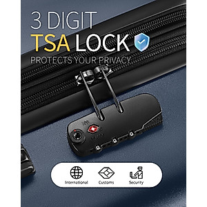 Zitahli Luggage Sets 2 Piece, All Expandable Suitcase Set, Carry On Luggage Set, PC Hard Case Luggage with TSA Lock Spinner Wheels YKK Zippers, 20in 28in (Navy Blue)