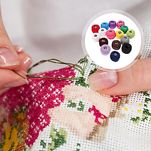 Beavorty Embroidery Floss 16 Roll Embroidery Thread Floss Set Rainbow Color Cross Threads Sewing Thread Wool Cotton Line Sewing Craft Art Supplies (Random Color) Friendship Bracelets