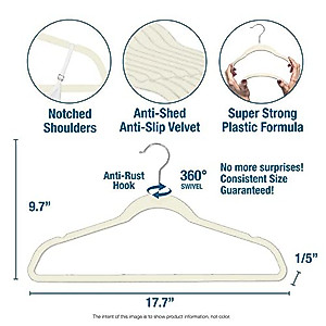 Member Mark Elite Quality Velvet Hangers - 50 Pack (Black)