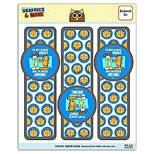 Garfield and Odie I'm Never Wrong Set of 3 Glossy Laminated Bookmarks