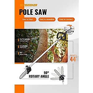 SUNSEEKER 26cc Weed Eater/Wacker Gas Powered, 4 in 1 String Trimmer, Wheeled Edger, Hedge Trimmer and Brush Cutter Blade, Multi Yard Care Tools, Rubber Handle & Shoulder Strap Included