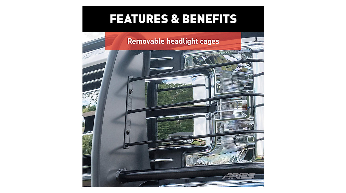 ARIES 1050 Black Steel Grille Guard for Jeep Wrangler | No-Drill Fit