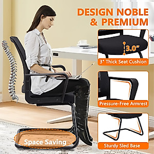 CLATINA Office Guest Chair with Lumbar Support and Mid Back Mesh Space Air Grid Series for Reception Conference Room