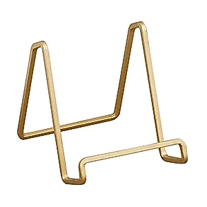 Tripar 3-Inch Metal Gold Painted Square Kitchen Book Holder/Stand, Wire Mini Easel, Small Photo Stands for Table, Display for Picture Frames, Plaques & Plates