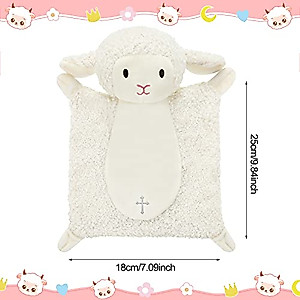 Panelee 2 Pcs Baptism Gifts Baby Blessings Lamb Security Blanket for First Communion, Christening, Baby Baptism Gifts Baby Showers
