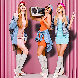 Ewandastore Women's Candy Color 80S Winter Leg Warmers Knitted Wool Crochet Long Boot Socks, White