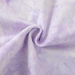 Aruzig Toddler Baby Girl Tie dye Outfit Kids Short SleeveT-Shirt and Shorts 2Pcs Summer Clothes Set for Girls (Purple White, 2-3T)