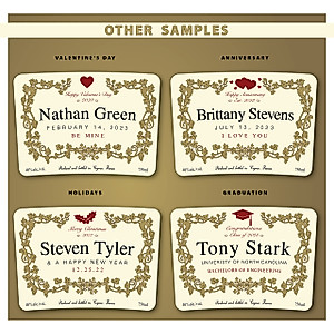 Personalized Label to fit Hennessy Cognac Bottles (No Proof)