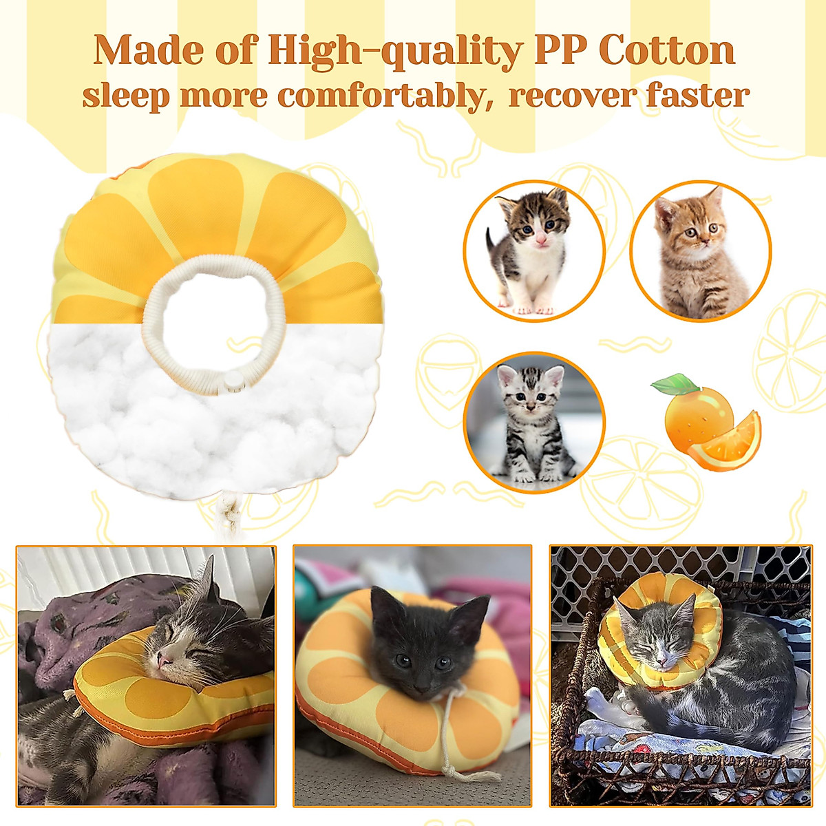 Jevnd Kitten Cones After Surgery 0-6 Months, Donut Extra Small Kitten Cone Collar Soft to Stop Licking Neck, Elizabethan Kitten e Collar for Recovery, xs Small Cat Cone Spray, Pet Soft Cone for Cats