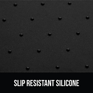 GORILLA GRIP 100% Waterproof Raised Edge BPA Free Silicone Pet Feeding Mat, Dog Cat Food Mats Contain Spills Protects Floors, Placemats for Cats and Dogs Water Bowl, Pets Accessories 18.5x11.5 Black