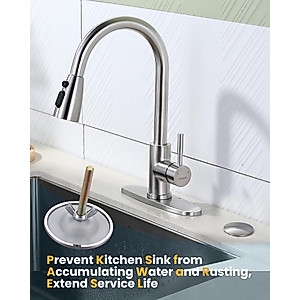 ALEASHA Kitchen Sink Hole Cover, Faucet Hole Cover for Kitchen Sink, Tap Hole Plate Stopper Cover Blanking Brass Metal Plug, Brushed Nickel