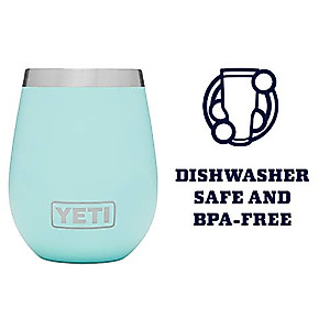YETI Rambler 10 oz Wine Tumbler, Vacuum Insulated, Stainless Steel with MagSlider Lid, Seafoam