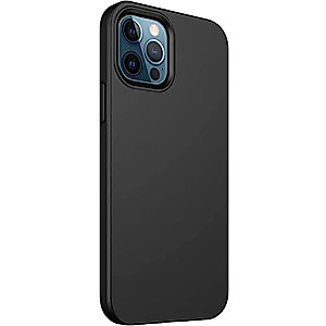 HTH iPhone 14 PRO Case, Premium Silicone and Ultra Slim Shockproof Protective, Sleek Design [Soft Anti-Scratch Microfiber Interior], 6.1 inch, Dark Black