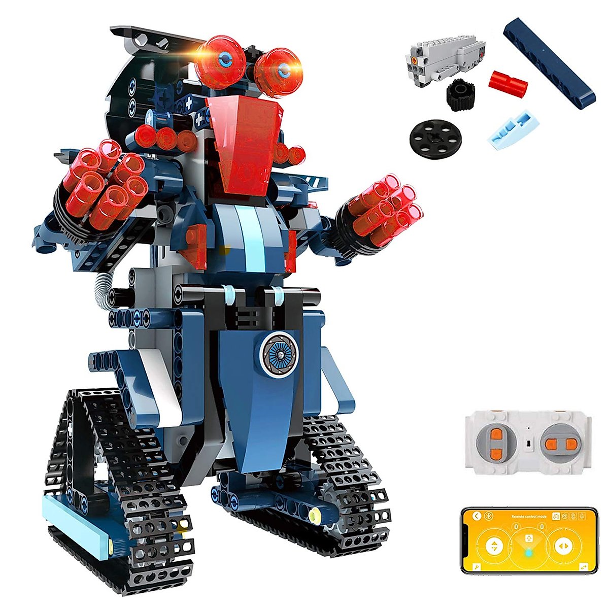 aukfa STEM Building Block Toy RC Robot for Kids, App Controlled & Remote Control Robotic Toy for Boys and Girls, Engineering Educational Build Kit, Early Learning Birthday Gift for 8 Years and Up