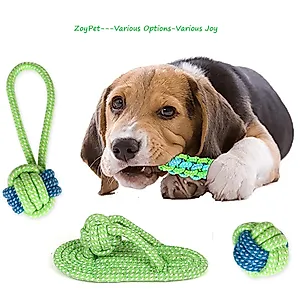 ZoyPet Dog Toys Flying Disc Rope Toy Chew Toys 2 Pack for Dogs Flying Discs Training Cotton Rope-Dog Toy Pack Set DT1-2P