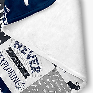 Woodland Creatures Personalized Blanket for Baby Boy, Infant & Toddler Minky Personalized Baby Blanket with Name - Custom Baby Blanket, Personalized Baby Blankets for Boys (30"x40" White Back)