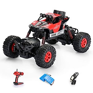 SainSmart Jr. 1: 16 RC Rock Crawler 4WD Large Size Remote Control Off Road Car with Two Rechargeable Batteries for Kids, 4x4 Waterproof Monster Truck 2.4Ghz