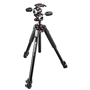ZAYKIR Manfrotto MK055XPRO3-3W 055 Kit Aluminium 3-Section Horizontal Column Tripod with 3-Way Head and Two Quick Release Plates for The RC2 Rapid Connect Adapter