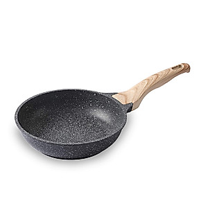 Motase 8 Inch Nonstick Skillet Frying Pan Egg Pan Omelet Pan, Nonstick Cookware Granite Coating, 100% PFOA free Cookware Pan, Healthy Nonstick Stone Frying Chef's Pan Skillet
