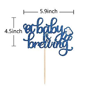 A Baby is Brewing Baby Shower Cake Topper, Boy or Girl First Birthday Cake Pick, Welcome Baby Sign, Kids 1st Birthday/Pregnancy Party Decor
