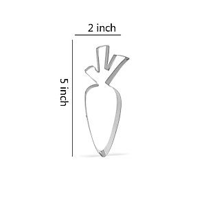 5 inch Carrot Cookie Cutter - Stainless Steel