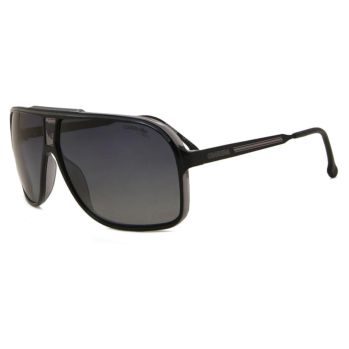 Carrera Men's Grand Prix 3 Rectangular Sunglasses, Black/Grey Shaded, L