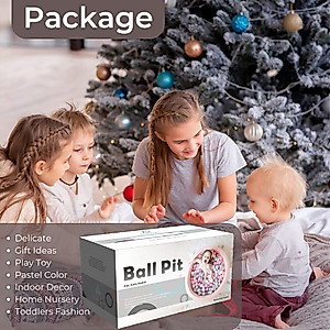 Wonder Space Deluxe Kids Round Ball Pit, Premium Handmade Kiddie Balls Pool, Soft Indoor Outdoor Nursery Baby Playpen, Ideal Gift Play Toy for Children Toddler Infant Boys and Girls (Baby Blue)