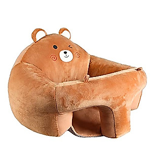 vocheer Baby Sofa Support Sitting Chair,Cute Cartoon Animal Baby Chair, Learning to Sit Cushion Seats,Brown Bear