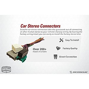Scosche FDK11B Compatible with Select 2003-08 Ford Premium Sound or Audiophile; Power/Speaker and RCA to Sub Amp input Wire Harness / Connectors