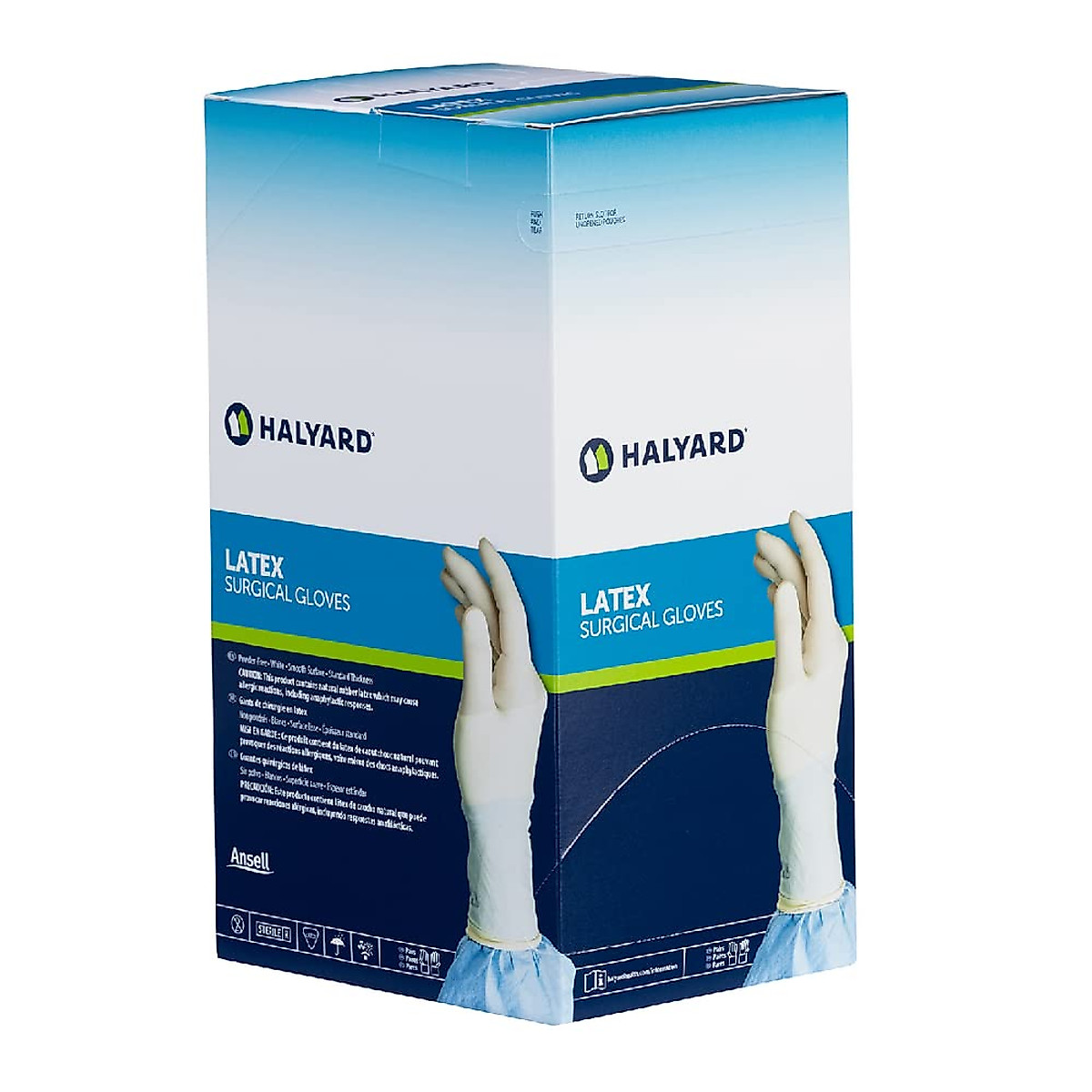 HALYARD Surgical Gloves Latex Sterile Individually Wrapped Pairs Powder Free Medical Disposable Gloves, 8.7 mil, Size 5.5 XS, Cream, SGL65055 (Box of 50 Pairs - 100 Total)